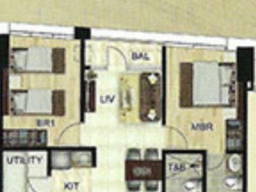 One Wilson Square Greenhills, 61.5 sqm, 2 bedroom, brand new bare for rent